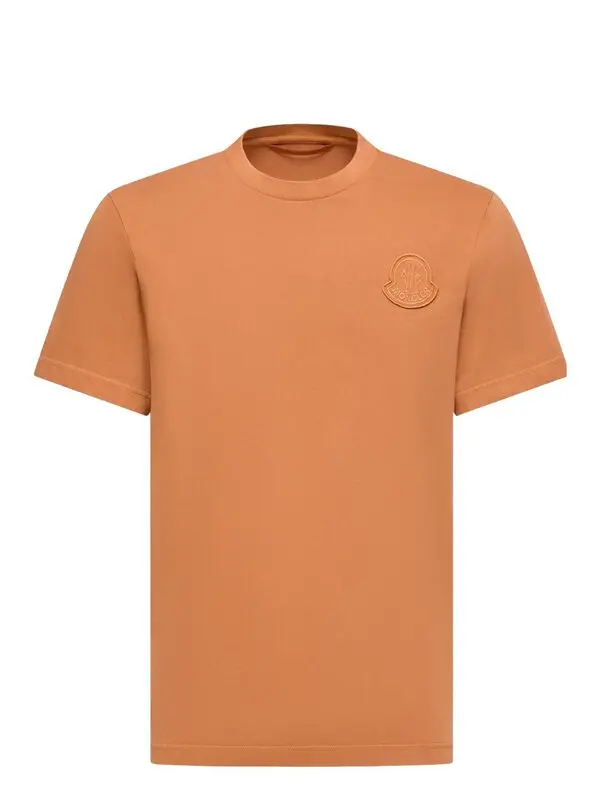 Moncler Logo Cotton T-shirt - Orange