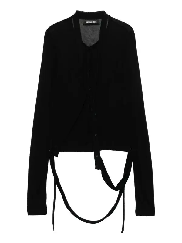 Ottolinger Deconstructed Cardigan With Strap Detailing - Black