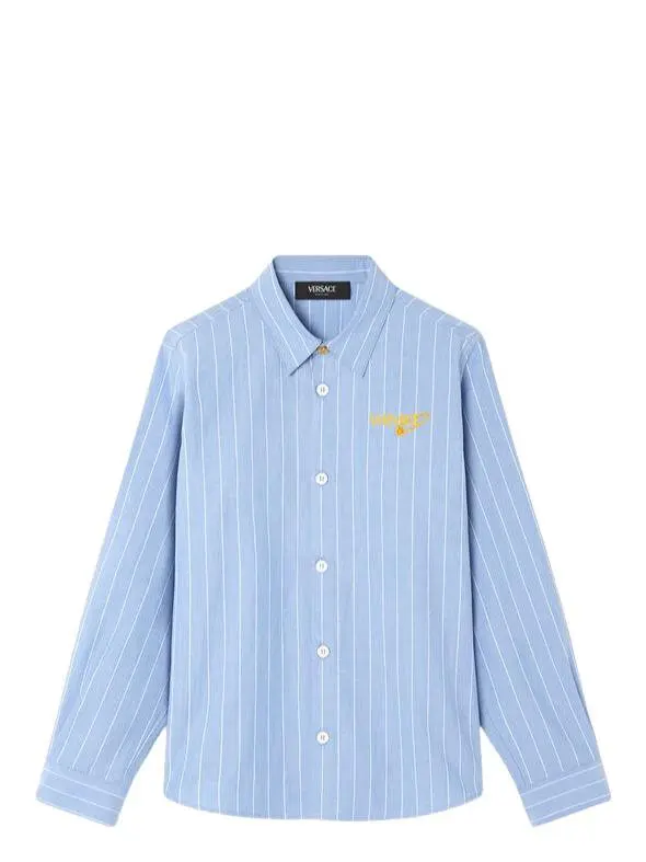 Versace Striped Long Sleeve Shirt - Blue