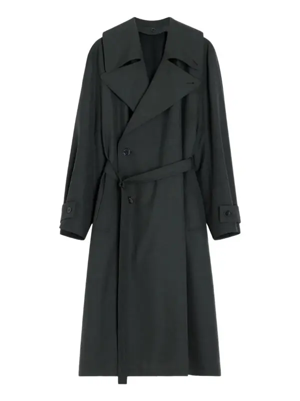 LEMAIRE Double-breasted Belted Trench Coat - Black