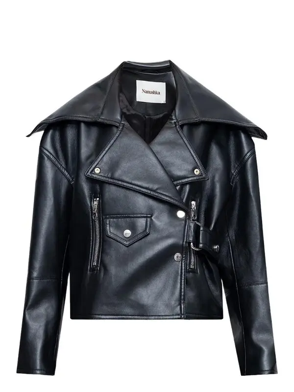 Nanushka Leather Biker Jacket - Black