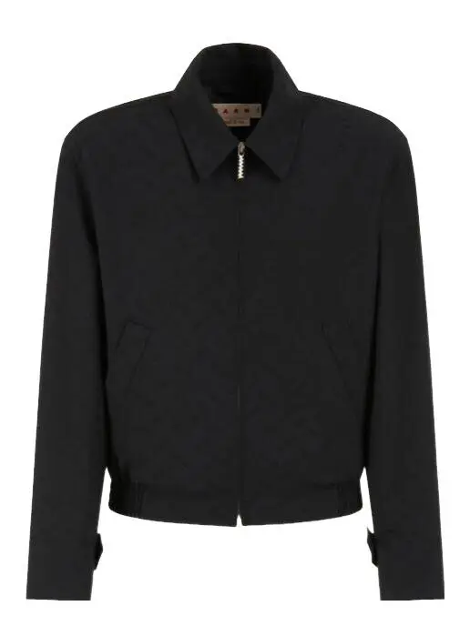 Marni Zipped Bomber Jacket - Black