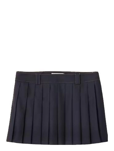 Miu Miu Pleated Batavia Miniskirt - Blue