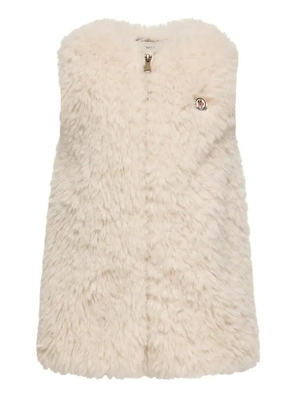 Moncler Textured Zip-up Dress - Ivory