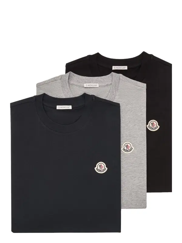 Moncler Logo Patch Cotton T-shirt - Black