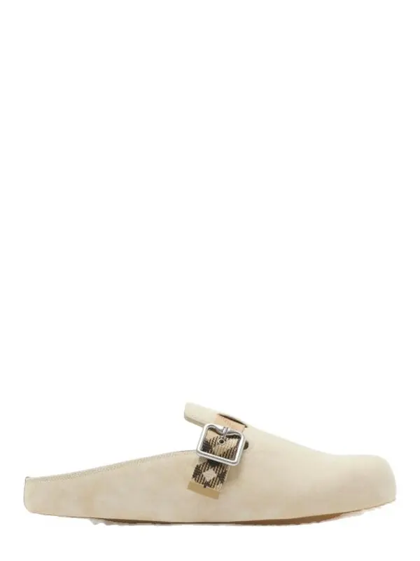 Burberry Checked Buckle Clogs - Bake