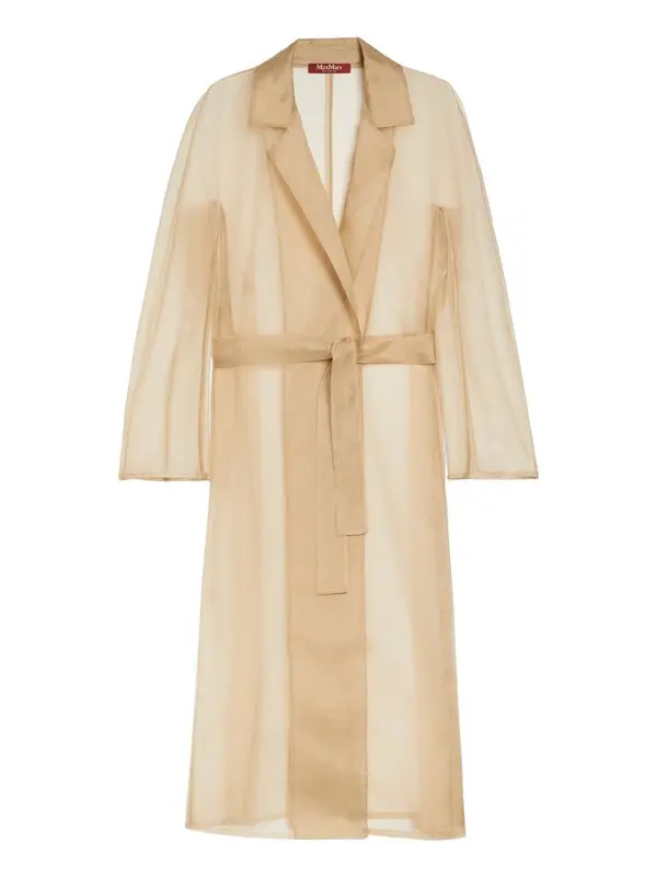 Max Mara Sheer Silk Organza Wrap Coat - Ivory