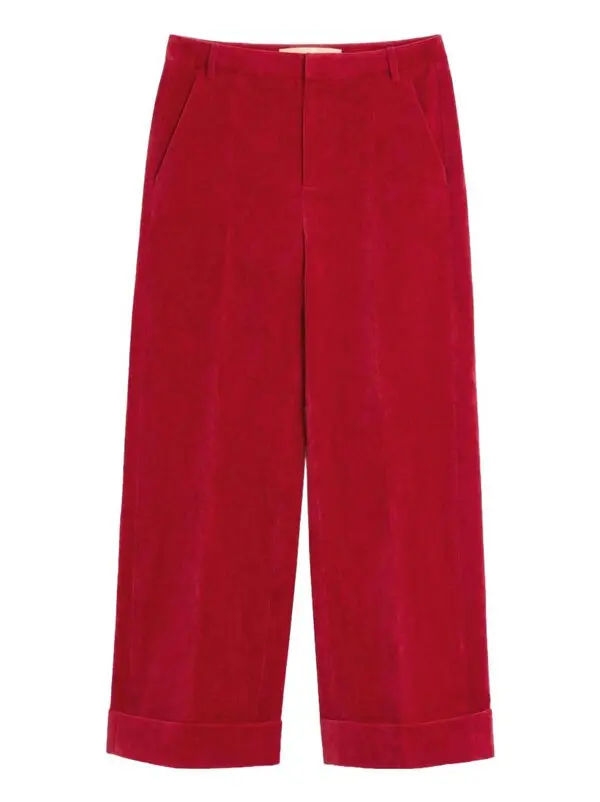 Valentino Garavani Belt Loops Wide-leg Slacks - Red