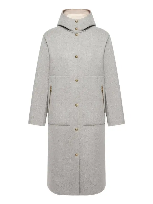 Moncler Anthrene 3-in-1 Wool Cashmere Blend Hooded Down Jacket - Grey