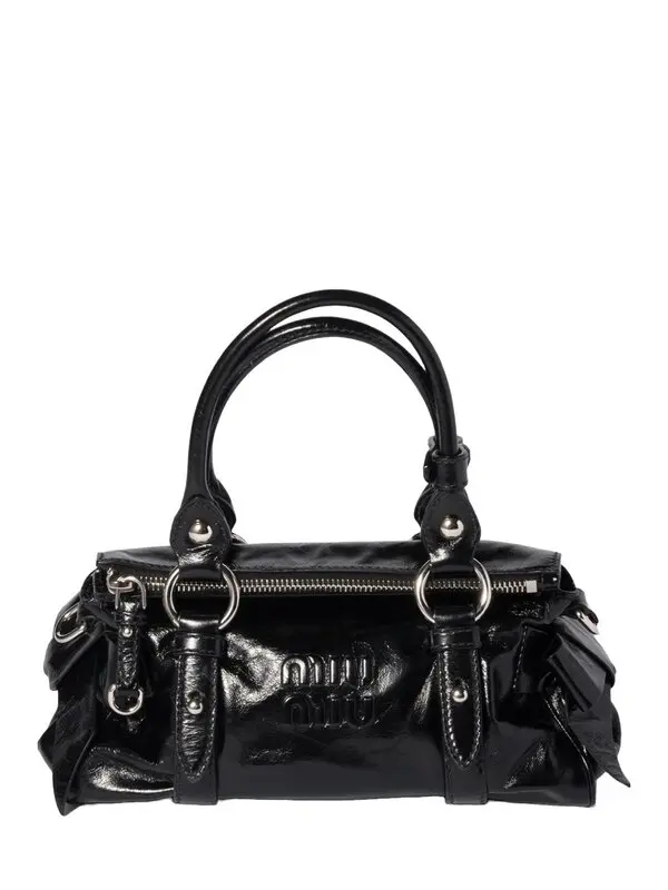 Miu Miu Shiny Leather Handbag - Black