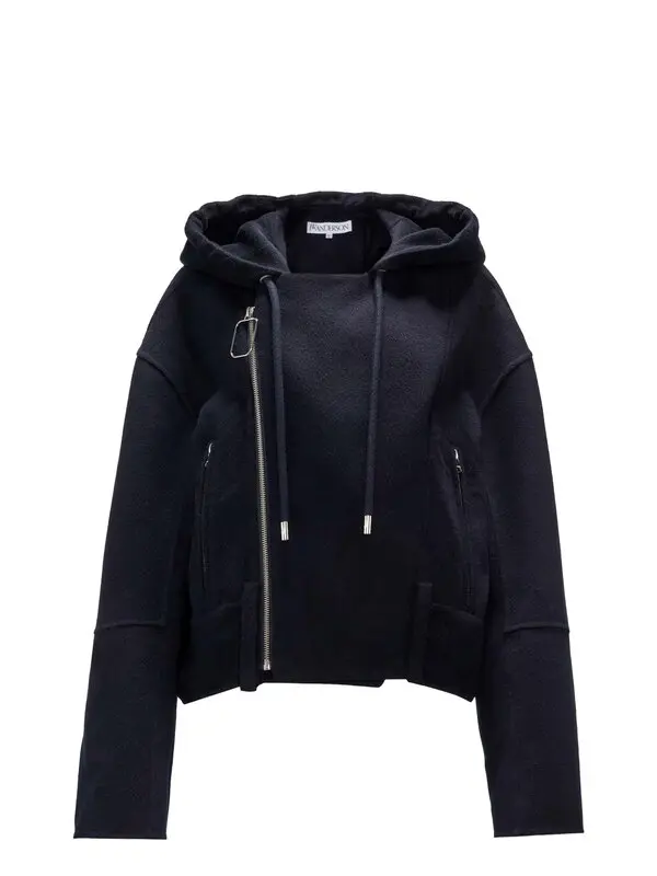 J.W.ANDERSON Hooded Biker Jacket - Navy