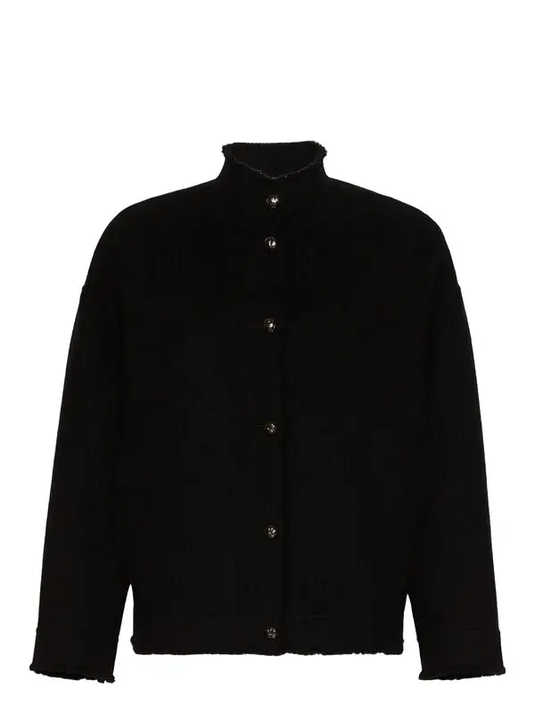 Max Mara Double Jersey Wool Bomber Jacket - Black