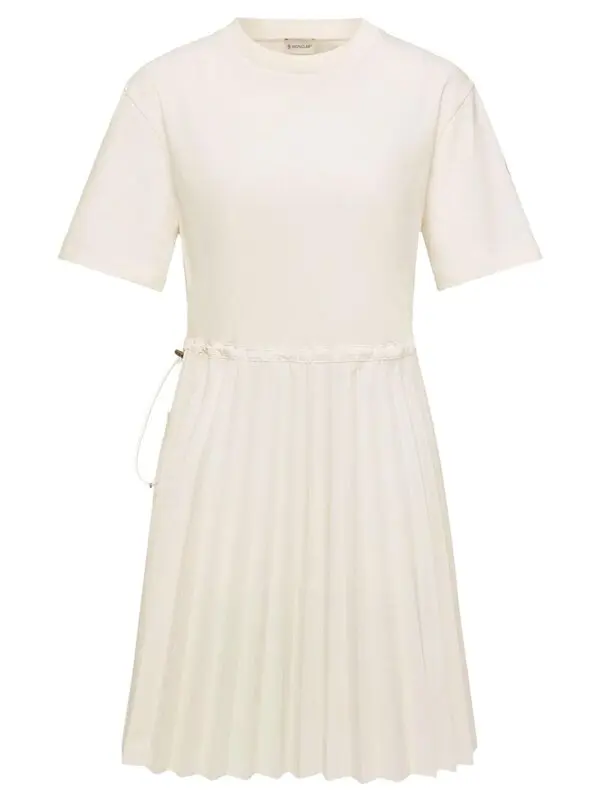 Moncler Pleated Midi Dress - White