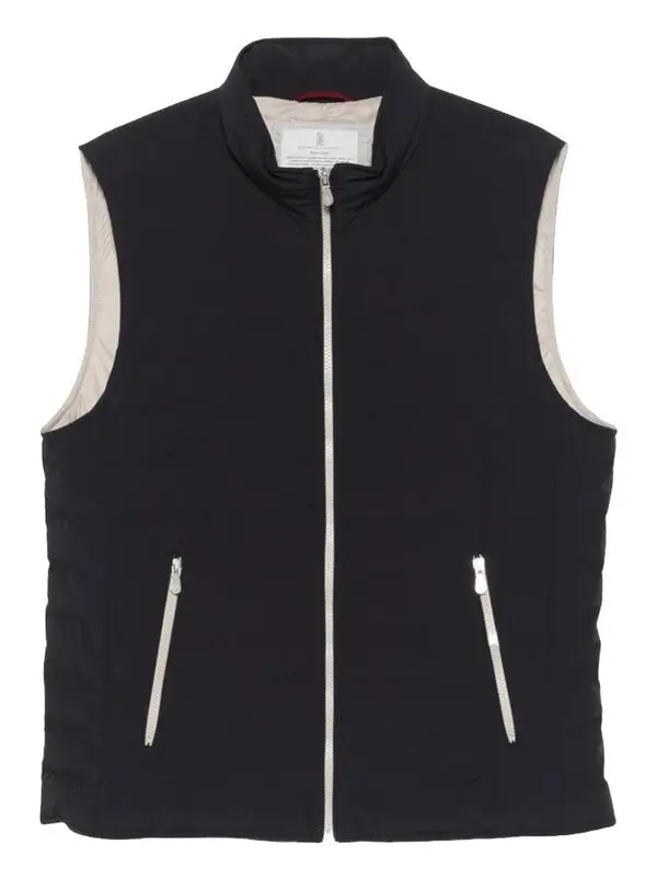 Brunello Cucinelli Quilted Zip Gilet - Black