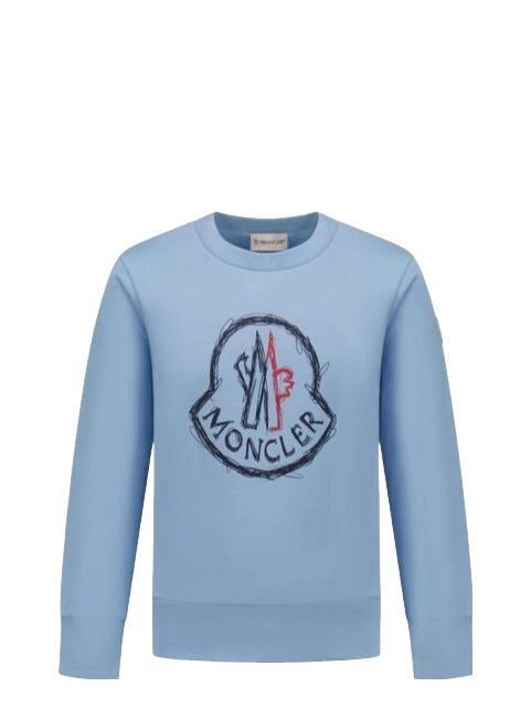 Moncler Logo Printed Crewneck Sweatshirt - Blue