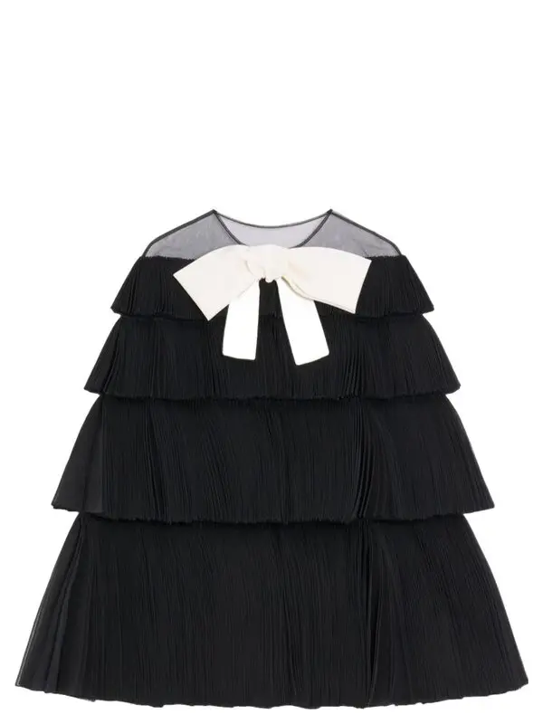 Valentino Garavani Bow-tie Cape Coat - Black