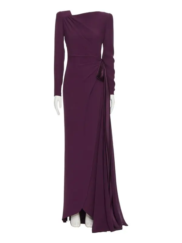 Valentino Garavani Long Sleeve Asymmetrical Dress With Pleated Details - Red