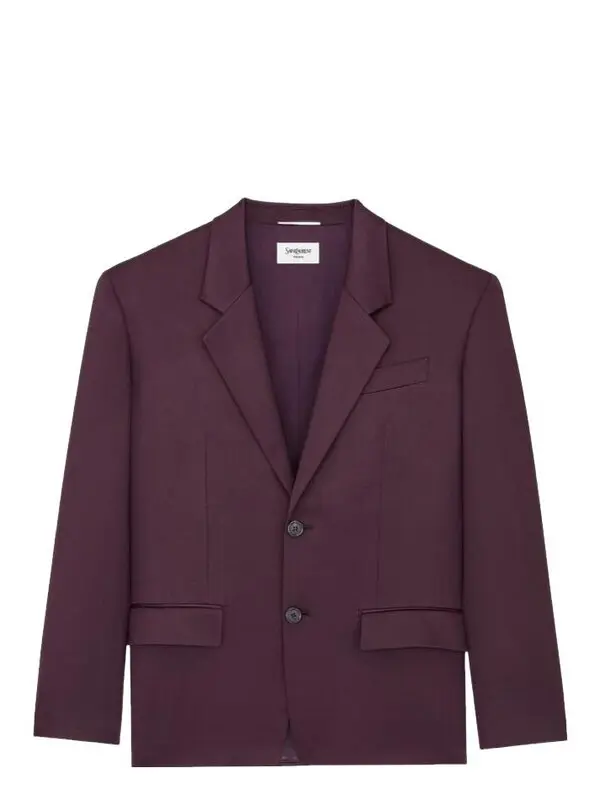 Saint Laurent Silk Duchess Blazer - Prune