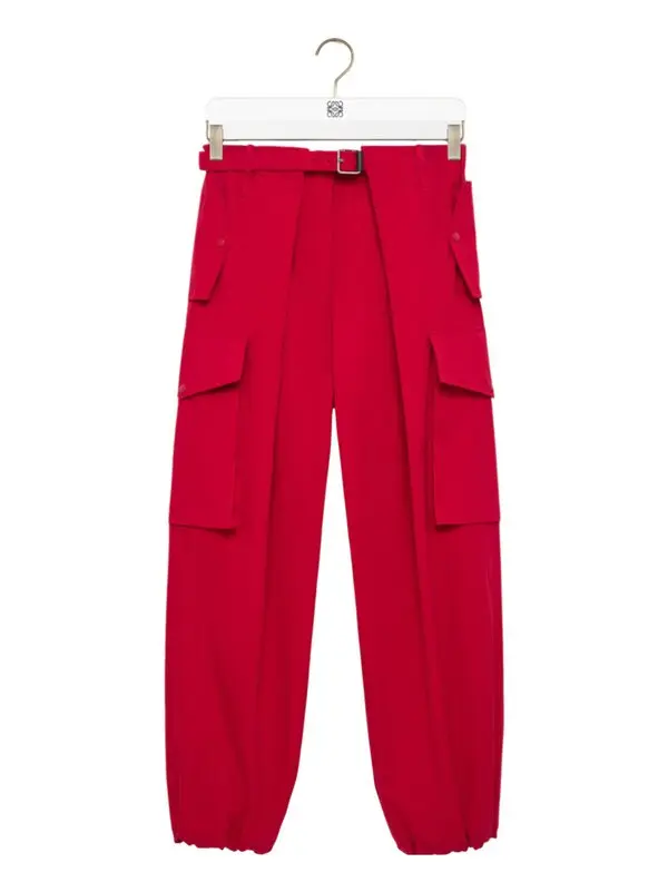 Loewe Belted Cargo Pants - Red