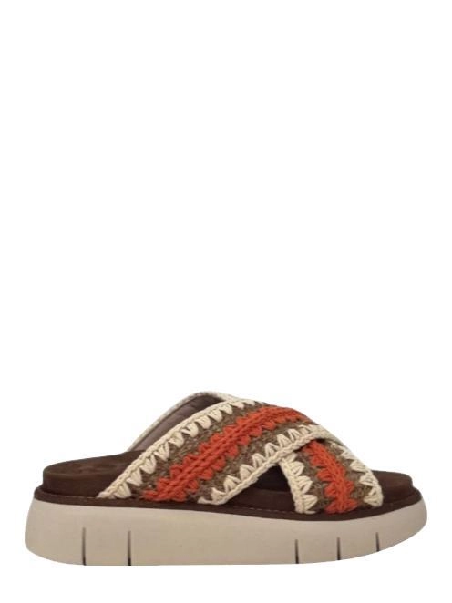 Mou Bounce Woven-strap Flat Sandals - Nude