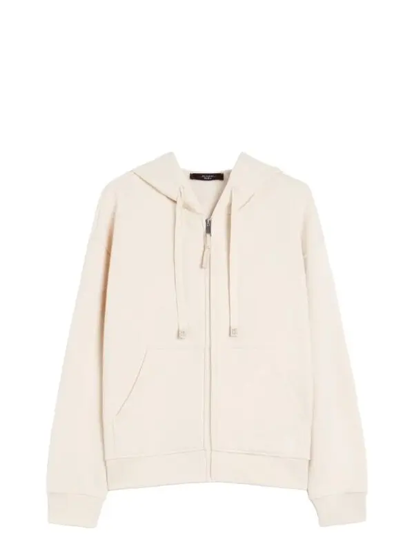 Max Mara Zip-up Cotton Hoodie - White