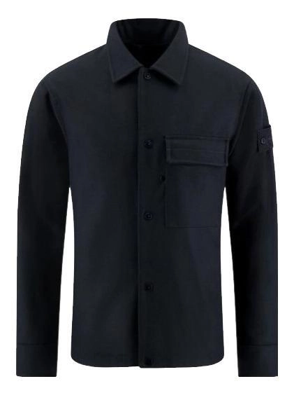 Stone Island Long-sleeved Straight-hem Shirt - Blue