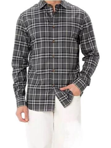 Burberry Check Long Sleeve Shirt - Black