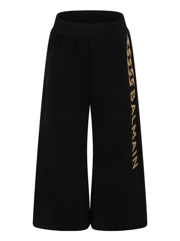 Balmain Stud-embellished Logo Detail Trousers - Black