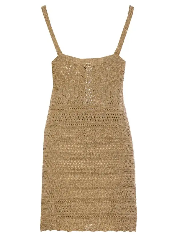 TWINSET Sleeveless Knitted Mini Dress - Brown