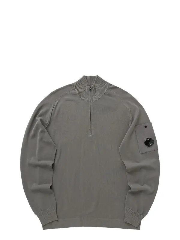 C.P. COMPANY Half-zip Knitted Sweater - Gunmetal Grey