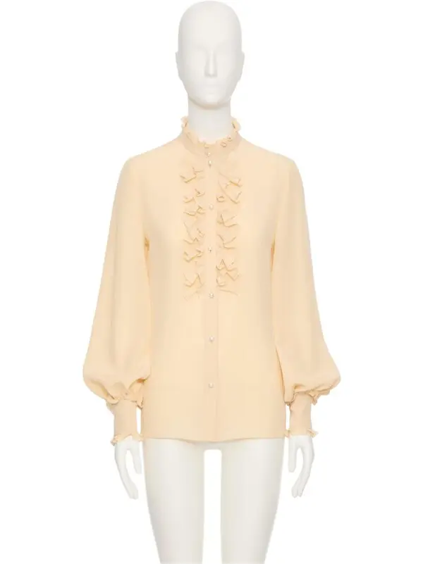 Valentino Garavani Ruffled Button-up Shirt - Birch
