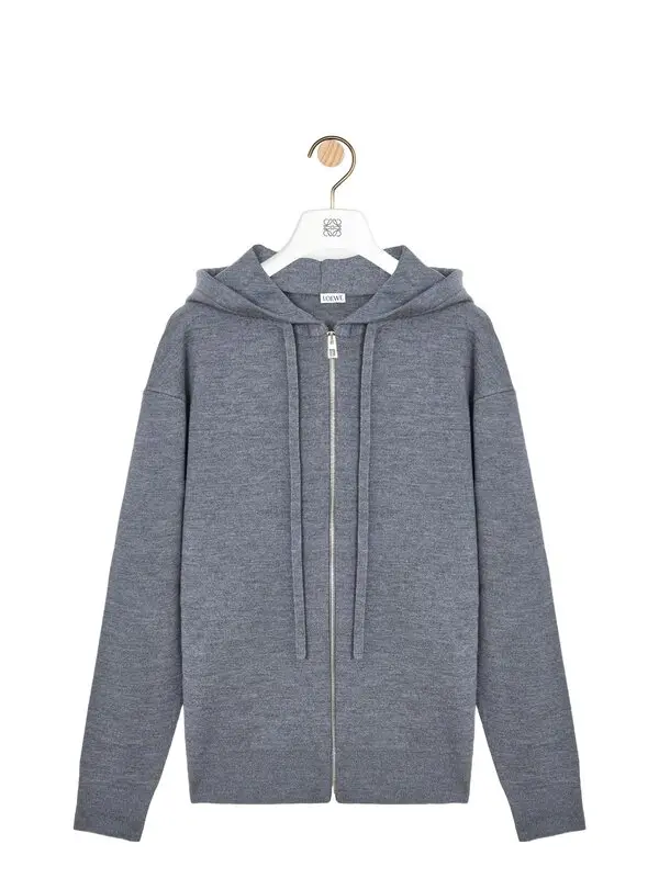 Loewe Anagram Zip-up Hoodie - Grey