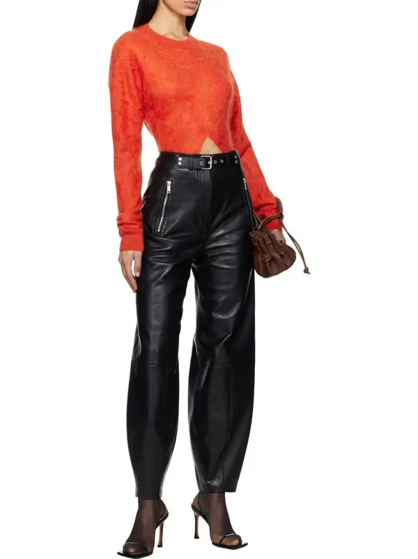 Nanushka Belted Buckle-detail Trousers - Black