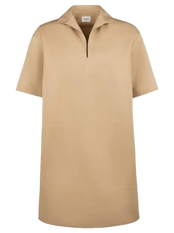 TOD'S Short-sleeved Shirt Dress - Brown