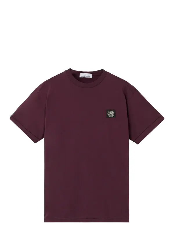 Stone Island Logo Patch Crewneck T-shirt - Amaranth