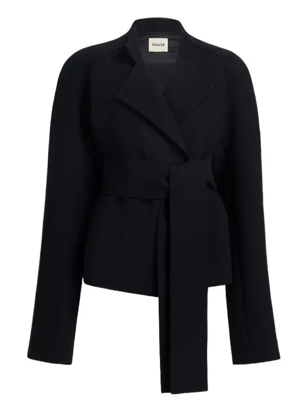 Khaite Edith Long-sleeved Belted Jacket - Black