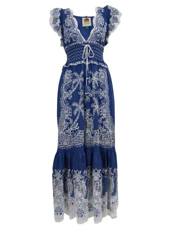 Farm Rio Richelieu Maxi Dress - Blue