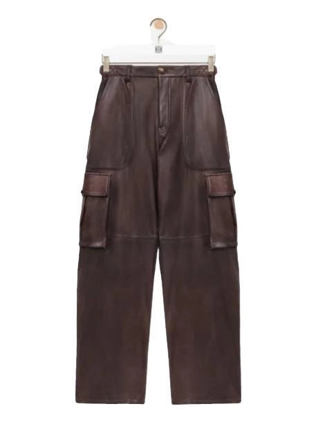 Loewe Leather Cargo Trousers - Black