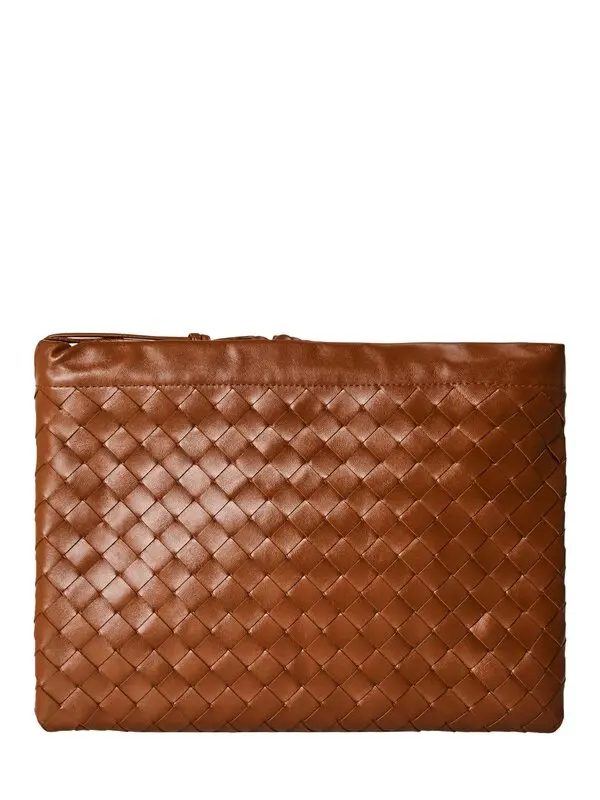Bottega Veneta Woven Clutch Bag - Brown