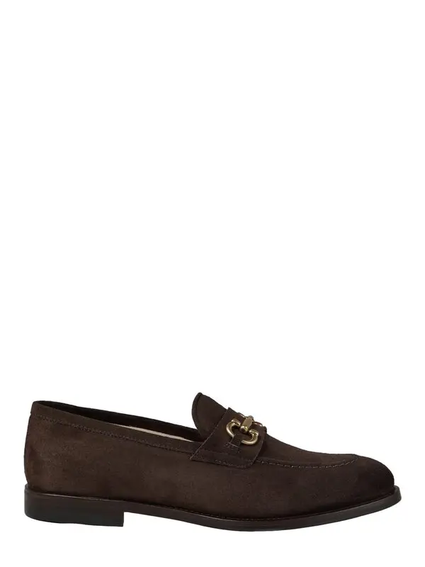 Brunello Cucinelli Gold-tone Hardware Loafers - Rust Brown