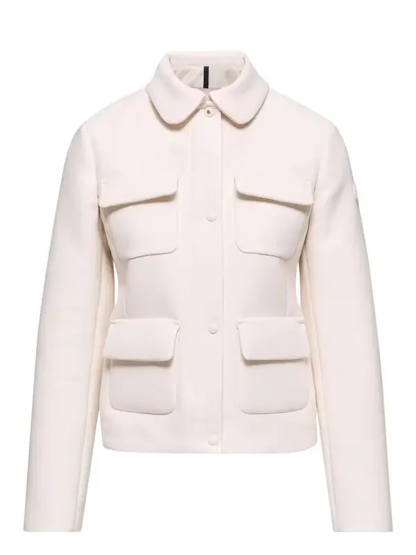 Moncler Guimauve Down Shirt Jacket - Beige