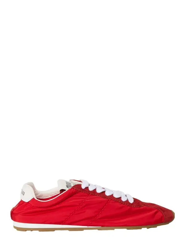 Miu Miu Plume Suede Sneakers - Red