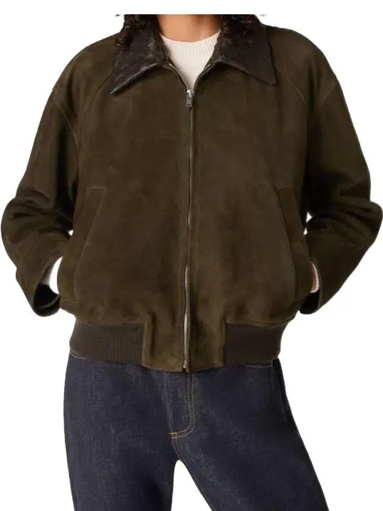 Bottega Veneta Suede Leather Blouson - Deep Moss