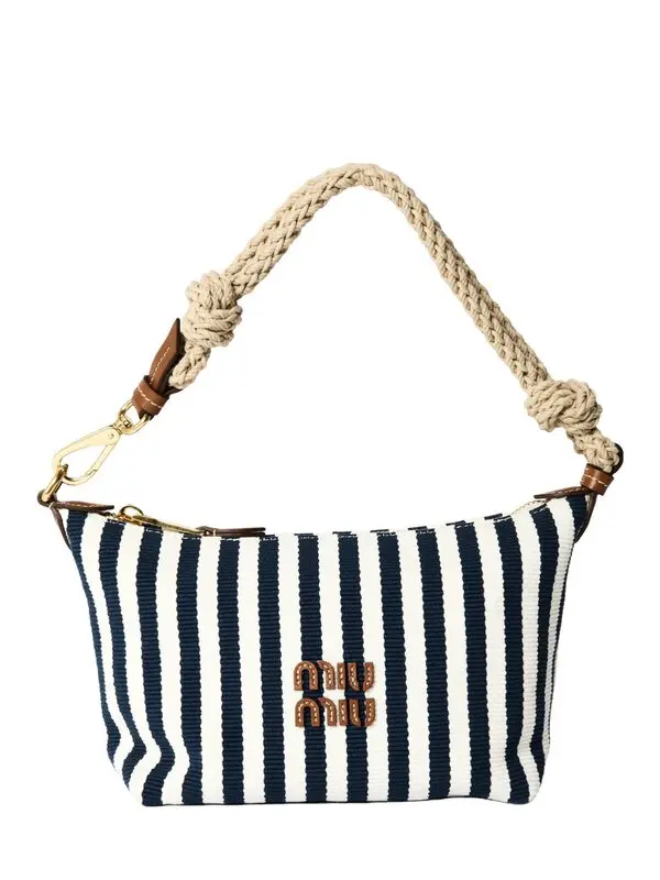 Miu Miu Canvas Shoulder Bag With Rope Handle - Multicolor