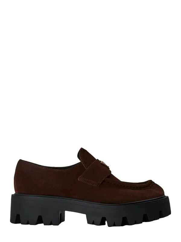 Prada Suede Lug Sole Loafers - Black