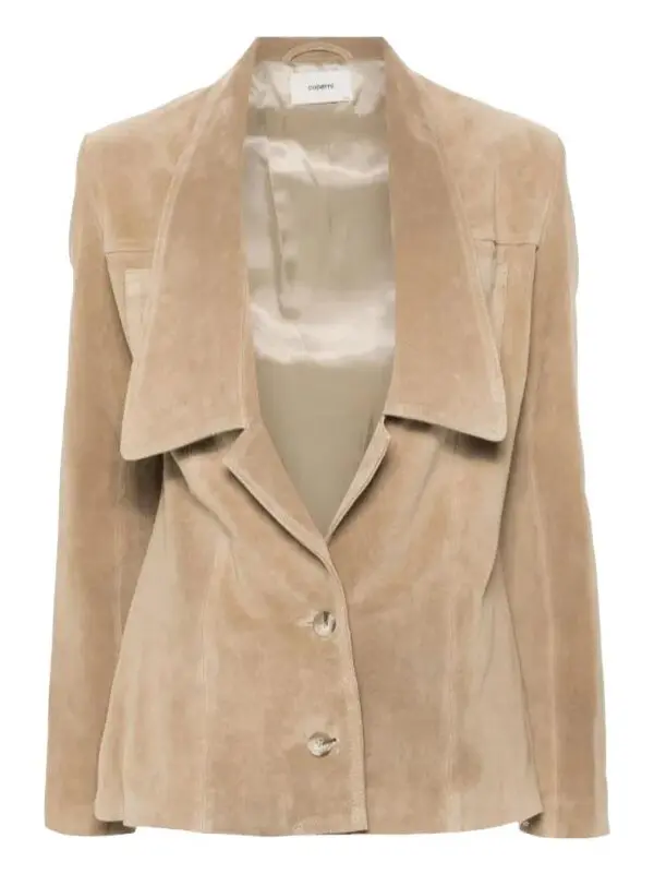 Coperni Suede Single-breasted Jacket - Beige