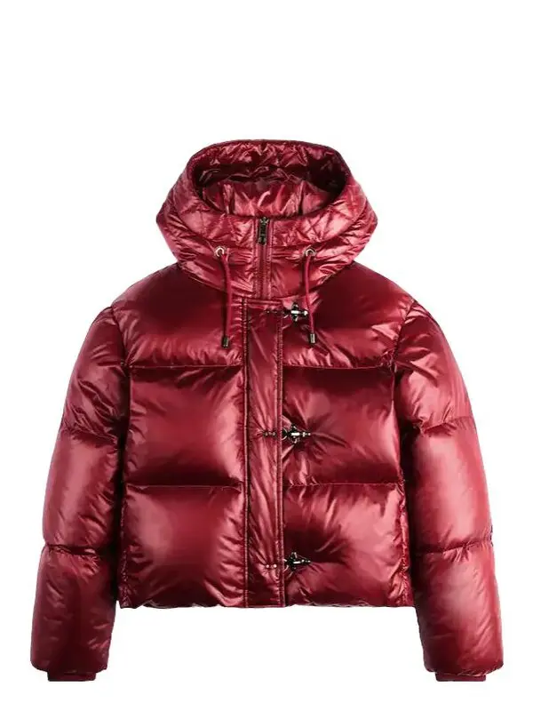 FAY Hooded Quilted Puffer Jacket - Red