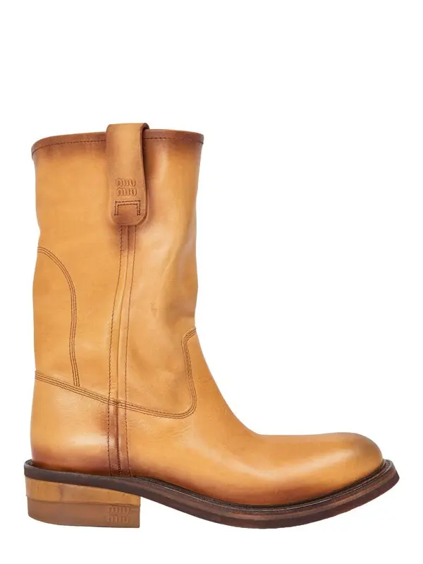 Miu Miu Western Boots - Orange