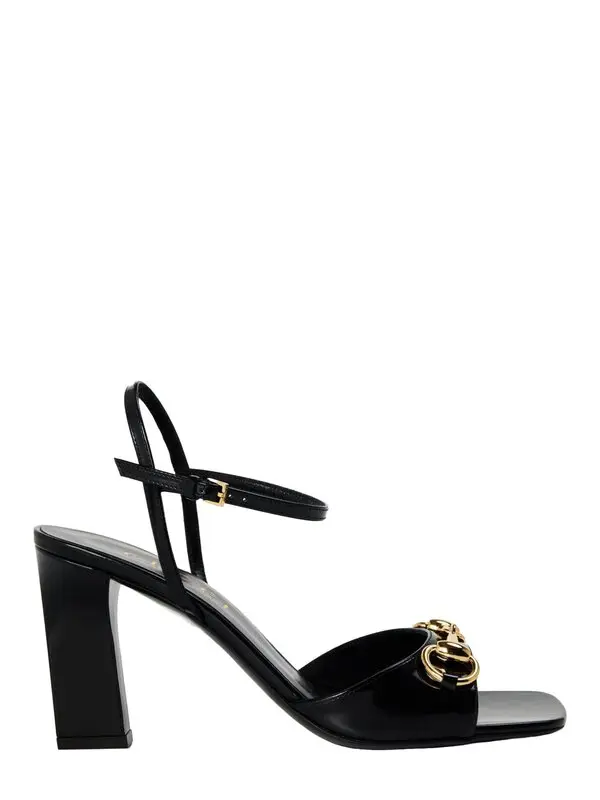 Gucci High-heeled Sandals With Horsebit Detail - Black