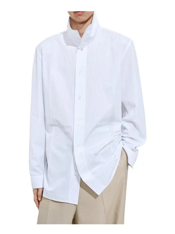Bottega Veneta Cotton Poplin Pinstripes Shirt - White